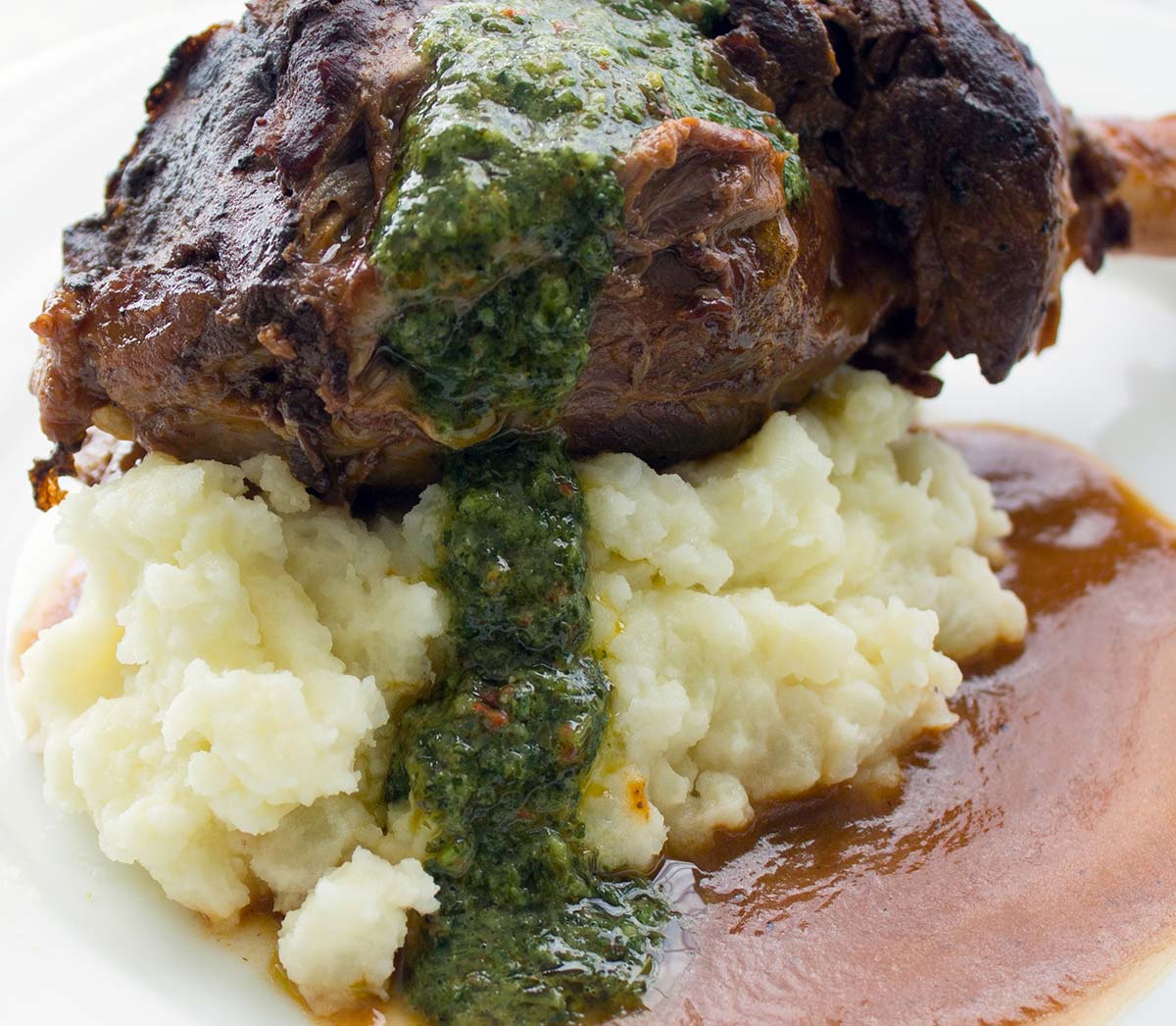 Lamb Shank on Mashers with Demi Sauce - Armanino Foodservice