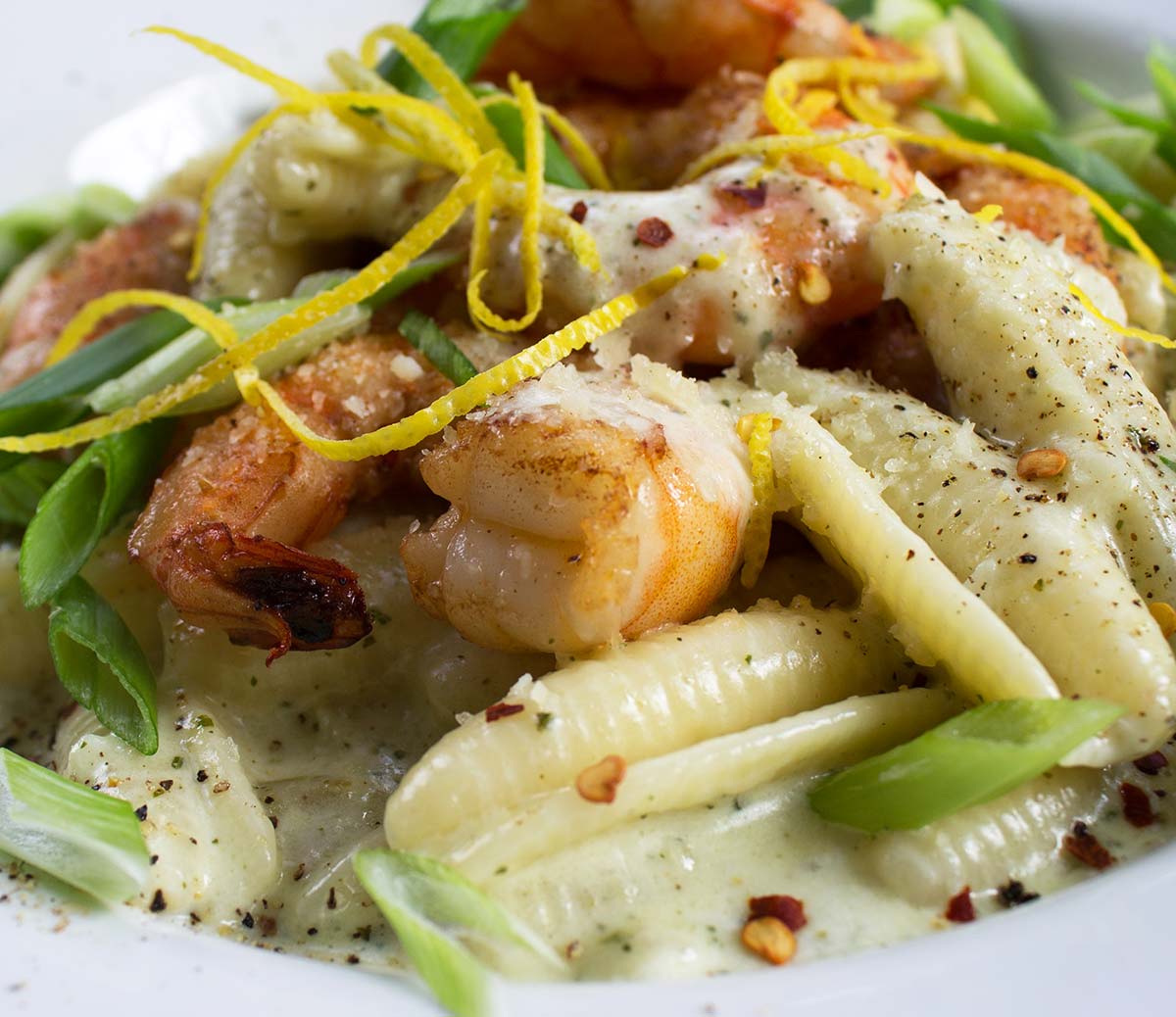 Rocchetti Pasta with Creamy Artichoke Pesto & Grilled Shrimp - Armanino ...